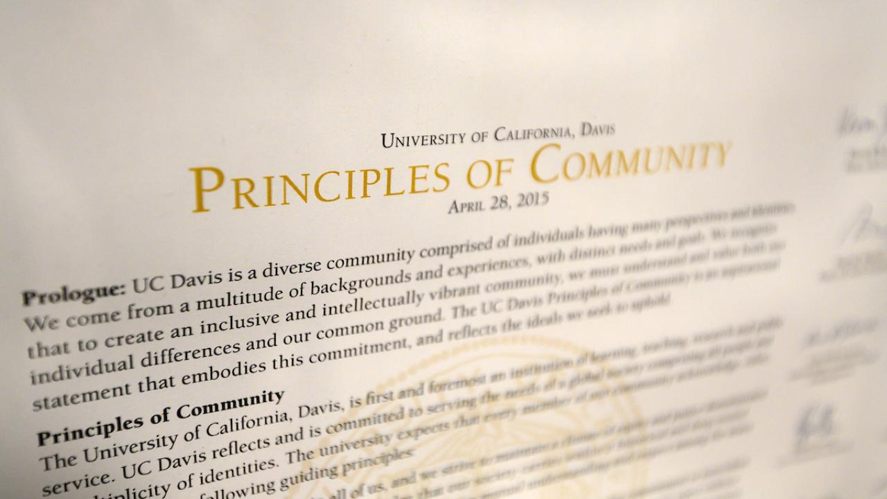 Principles of Community Week Kick-Off Ceremony | UC Davis Leadership
